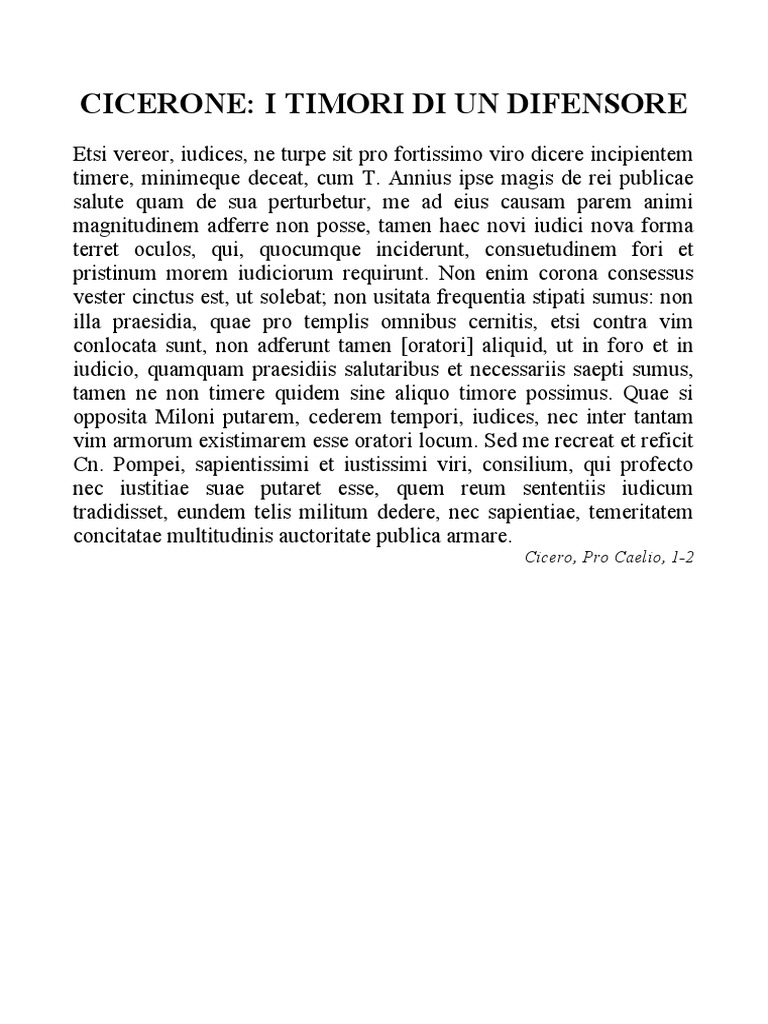 Cicerone Pro Caelio | PDF