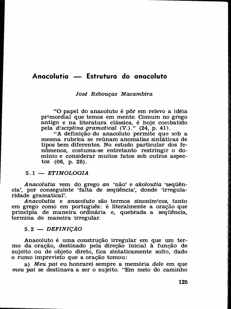 Anacoluto: Estrutura e Definição | PDF | Pronome | Sintaxe