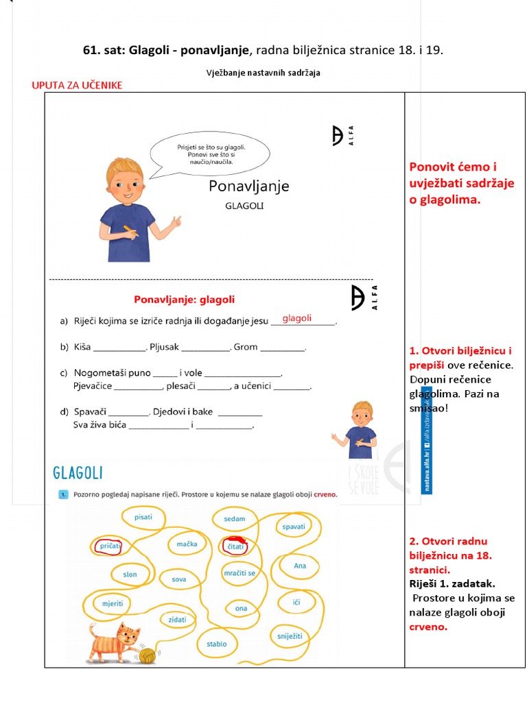 61 Glagoli-Ponavljanje | PDF