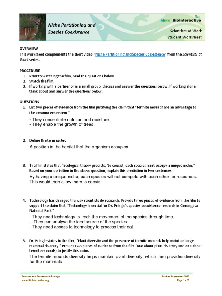 Niche Partitioning | PDF | Ecological Niche | Biodiversity