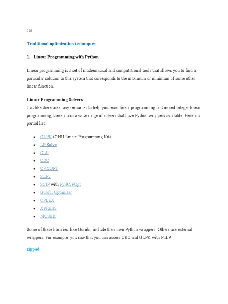 1b Traditional Optimization Techniques Pdf