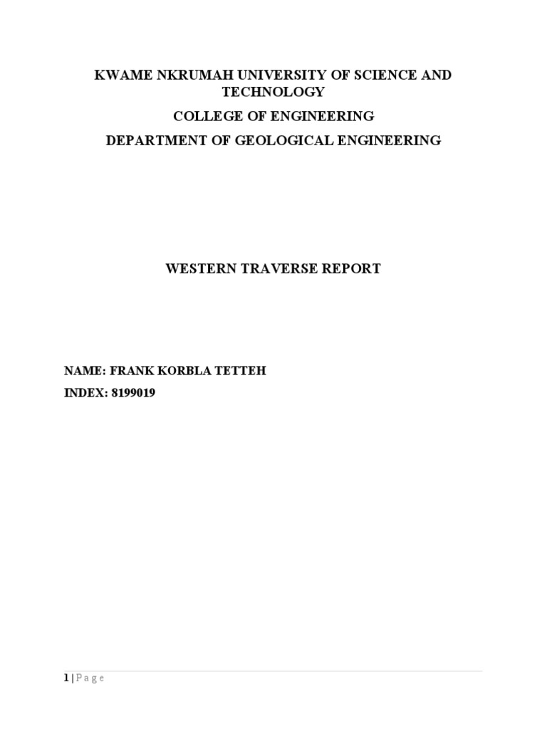Western Traverse Report 2023 | PDF | Sandstone | Sedimentary Rock