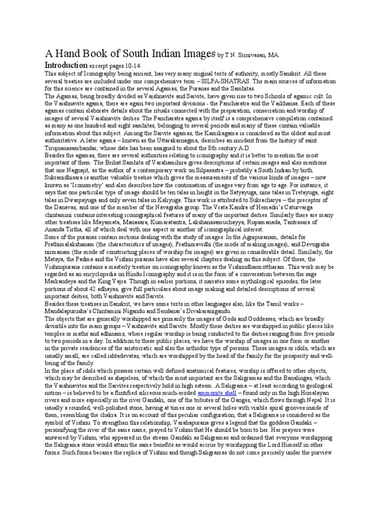 An Overview of Ancient South Indian Texts on Iconography and the ...