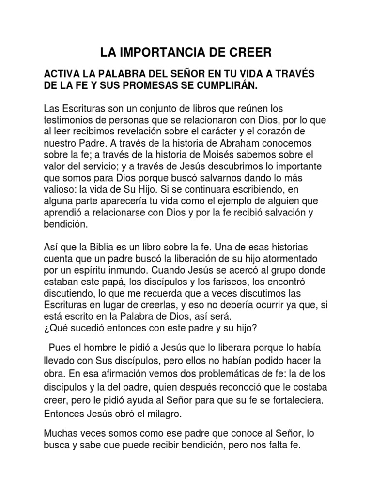 Predica Domingo | PDF | Fe | Jacob