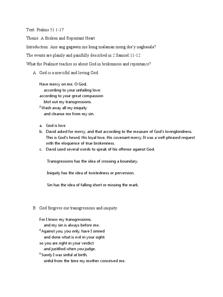 A Broken and Repentant Heart | PDF | Sin | Religious Belief And Doctrine