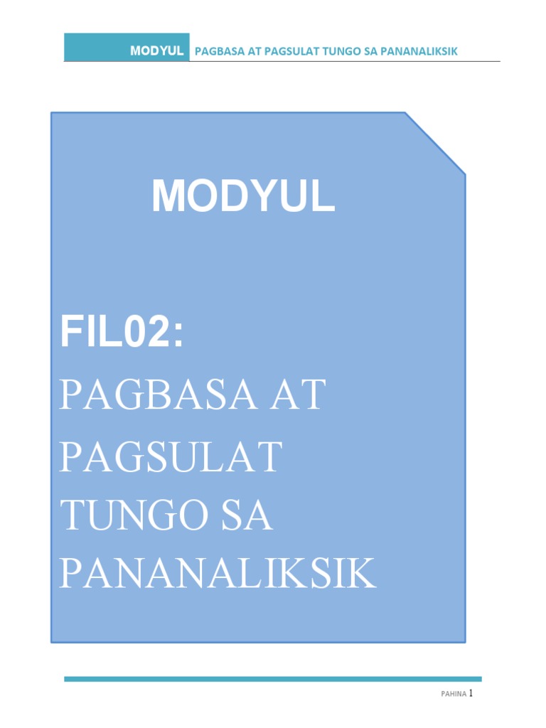 Pagbasa-Module-1 (1) | PDF