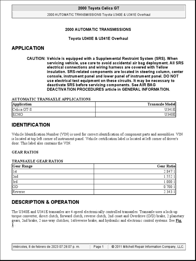 U340e U341e | PDF | Clutch | Automatic Transmission