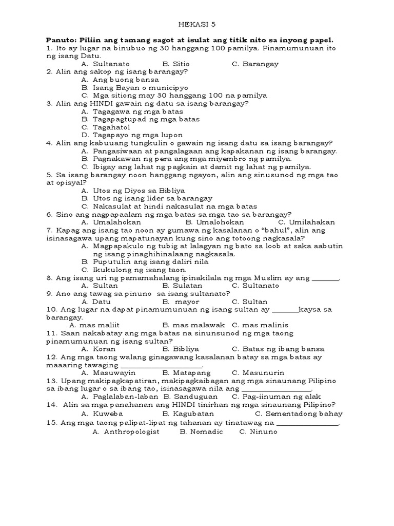 HEKASI 5 - First Grading | PDF