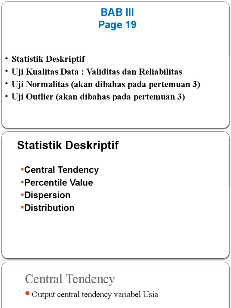 Statistik Deskriptif Dan Uji Kualitas Data | PDF | Metode & Bahan Ajar