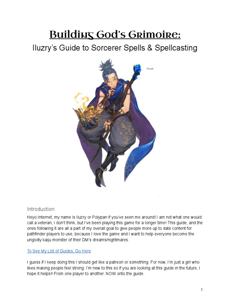 Building God's Grimoire:: Iluzry's Guide To Sorcerer Spells ...