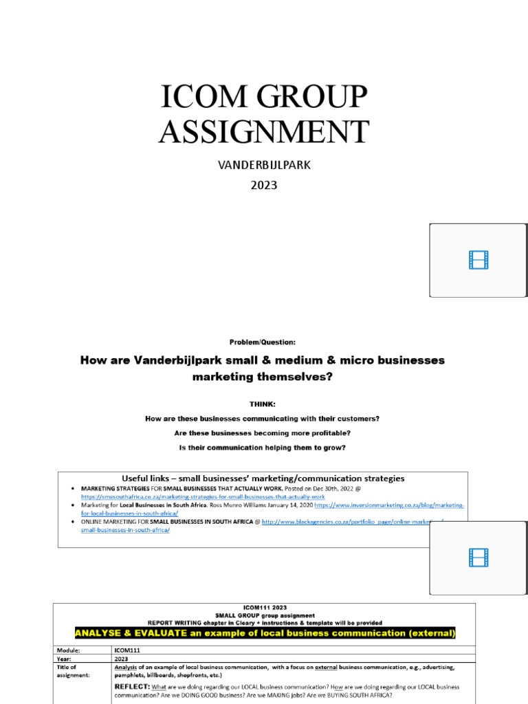 Icom Group Assignment Recorded Slides 2023 Naomi Du Plessis 2 | PDF