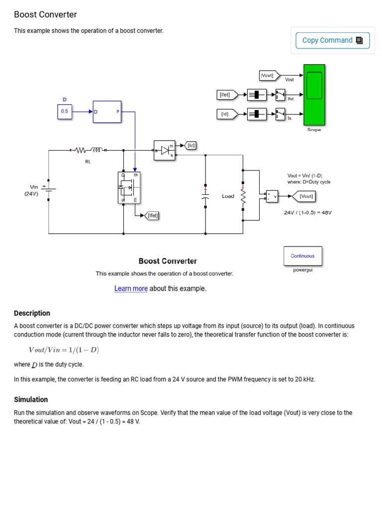 Boost Converter - MATLAB & Simulink | PDF | Science & Mathematics