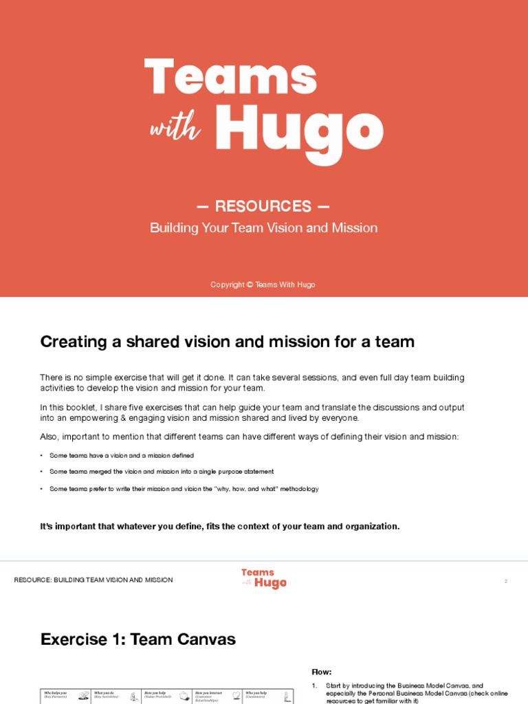 Team Mission and Vision | PDF | Business Model | Communication