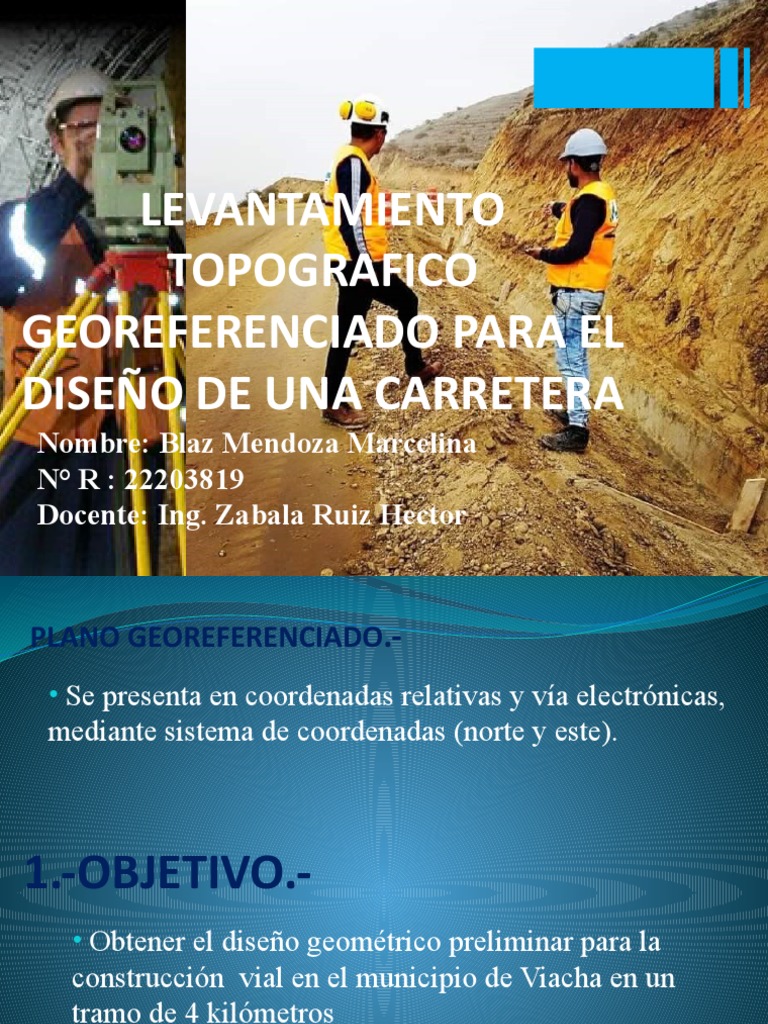 Levantamiento Topografico Georeferenciado para El Diseño de Una Carretera | PDF | Topografía ...