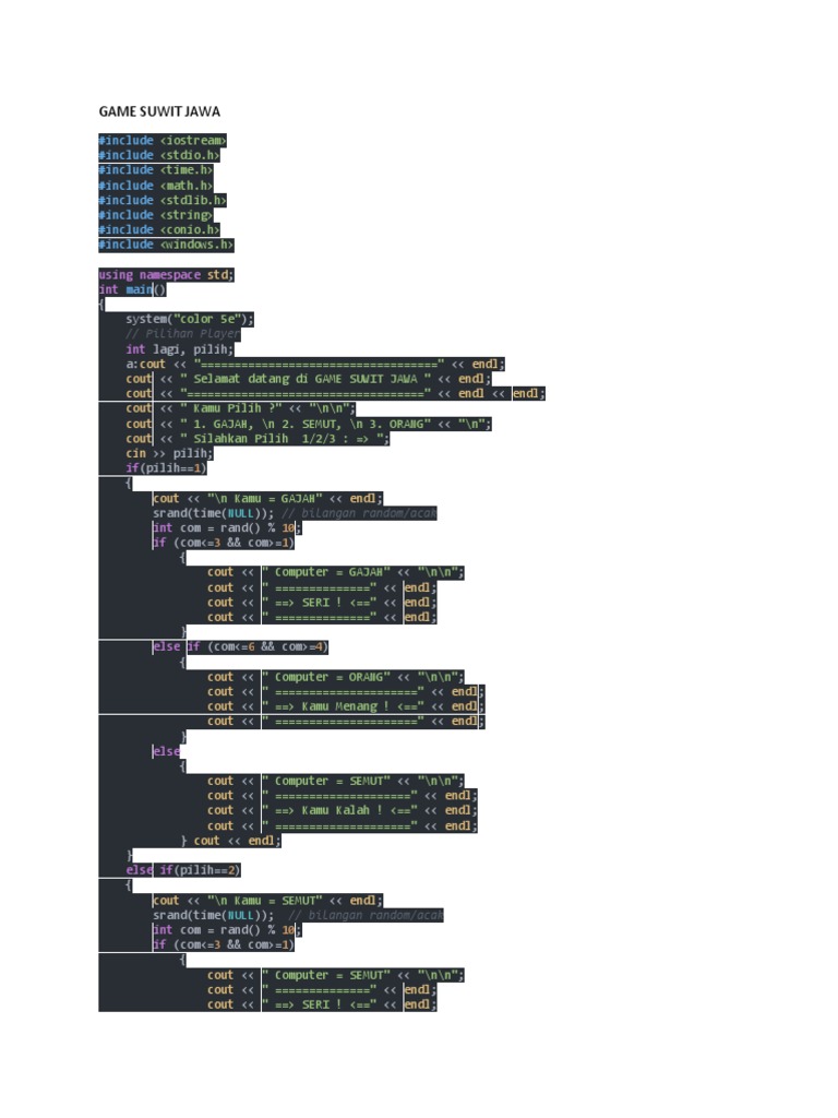 Game Suwit Jawa | PDF | Computers