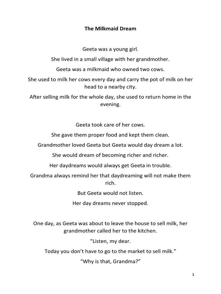 The Milkmaid Dream STORY TELLING | PDF