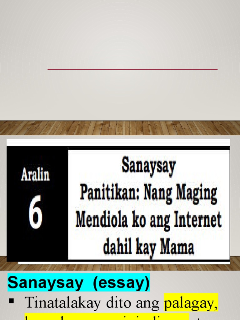 Sanaysay | PDF