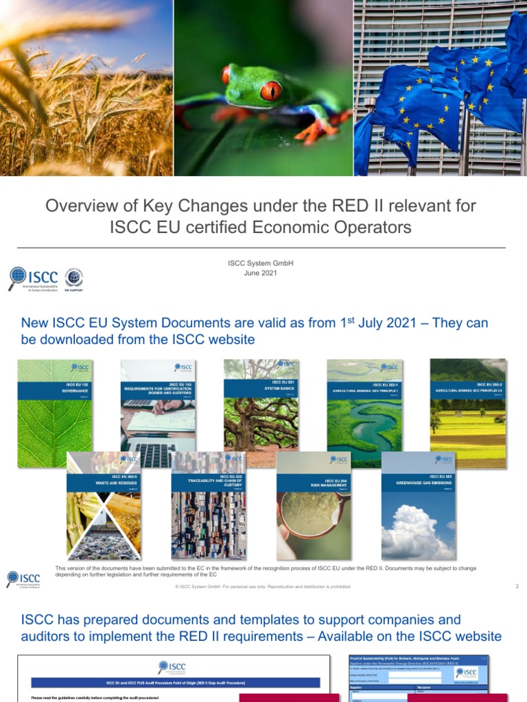 Overview of Key Changes Under The RED II Relevant For ISCC EU Certified ...