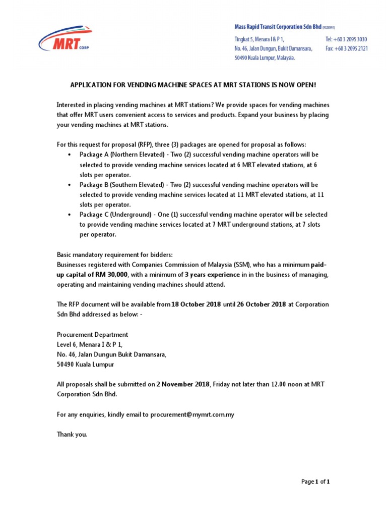 Vending Machine Tender | PDF