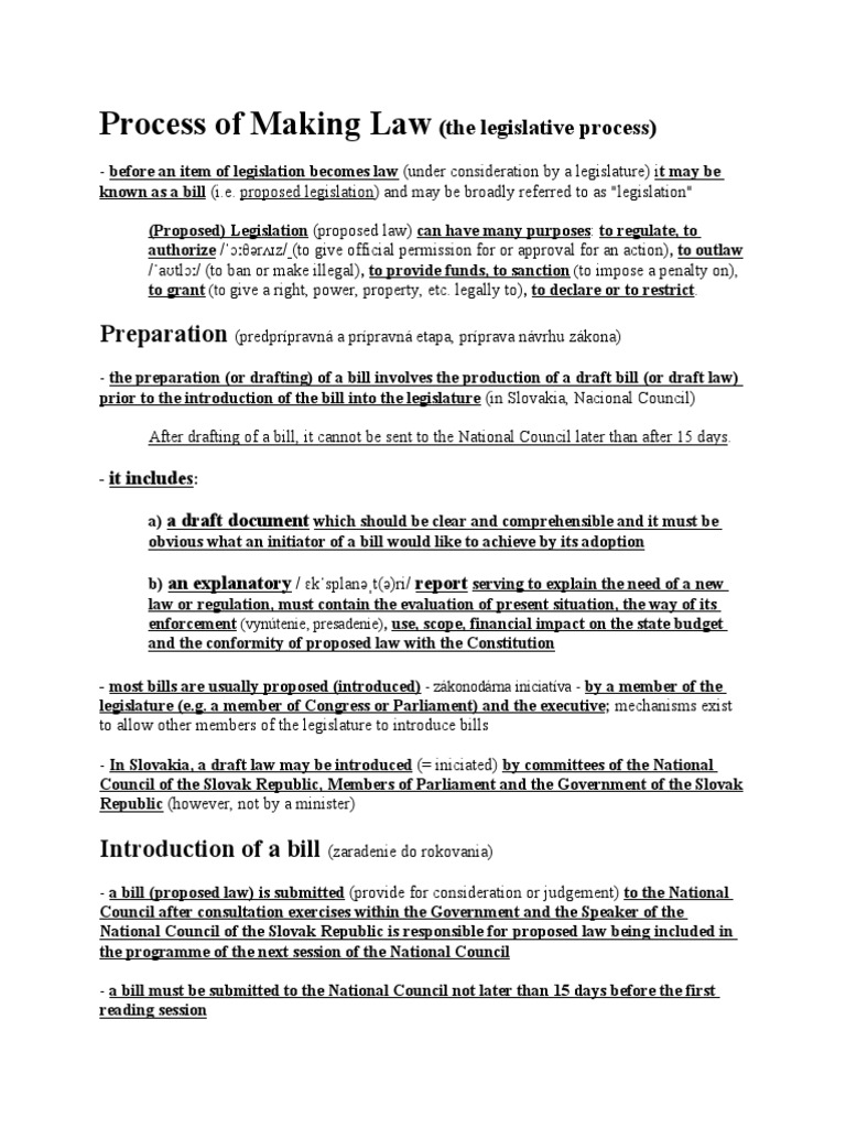 12 Process of Making Law, Legislature | PDF | Bill (Law) | Supermajority