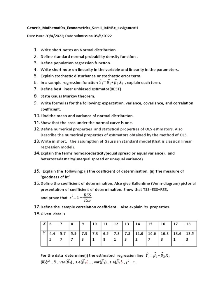 An Introduction To Econometrics Core Concepts And Statistical Techniques For Linear Regression