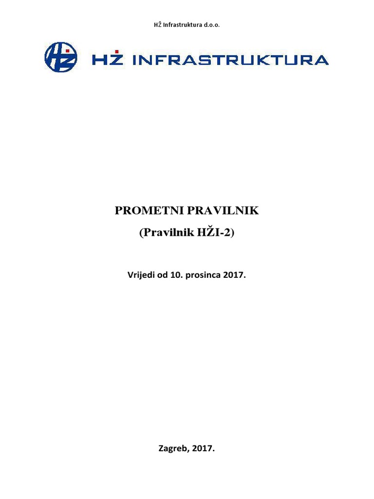HŽI-2 Prometni Pravilnik | PDF