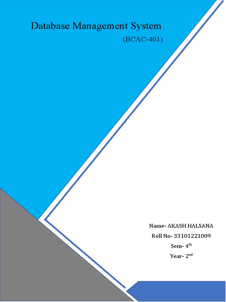 Database Management System: (BCAC-401) | PDF | Databases | Database Schema