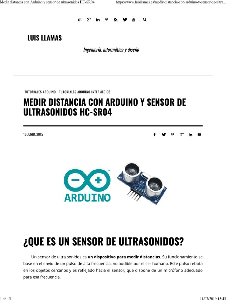 Sensor de Ultrasonidos HC-SR04 | PDF
