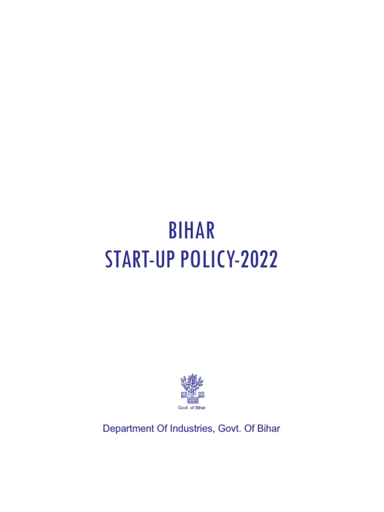 Bihar Start Up Policy 2022 - English.819a44b43dd8fb4ddf0d | PDF ...