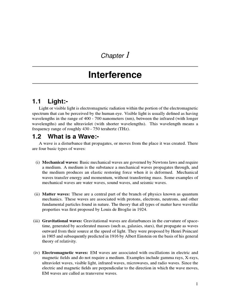 Interference Diffraction | PDF | Waves | Coherence (Physics)