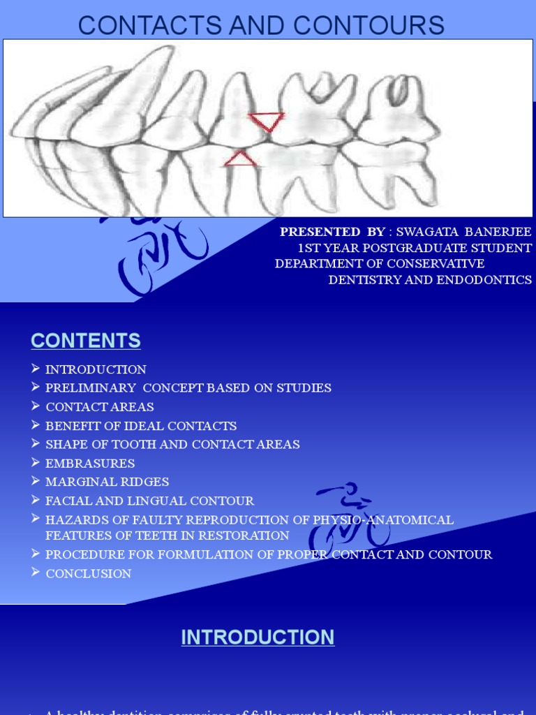 Importance of Contacts and Contours in Dentistry | PDF | Dentistry ...