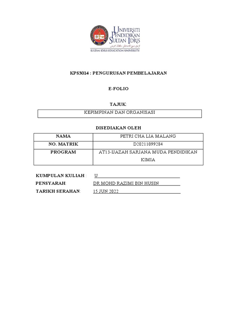 E-Folio 4 - Petrichaliamalang - D20211099284 | PDF