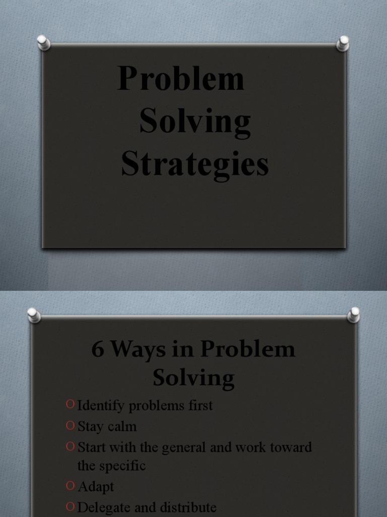 Problem Solving Strategies | PDF