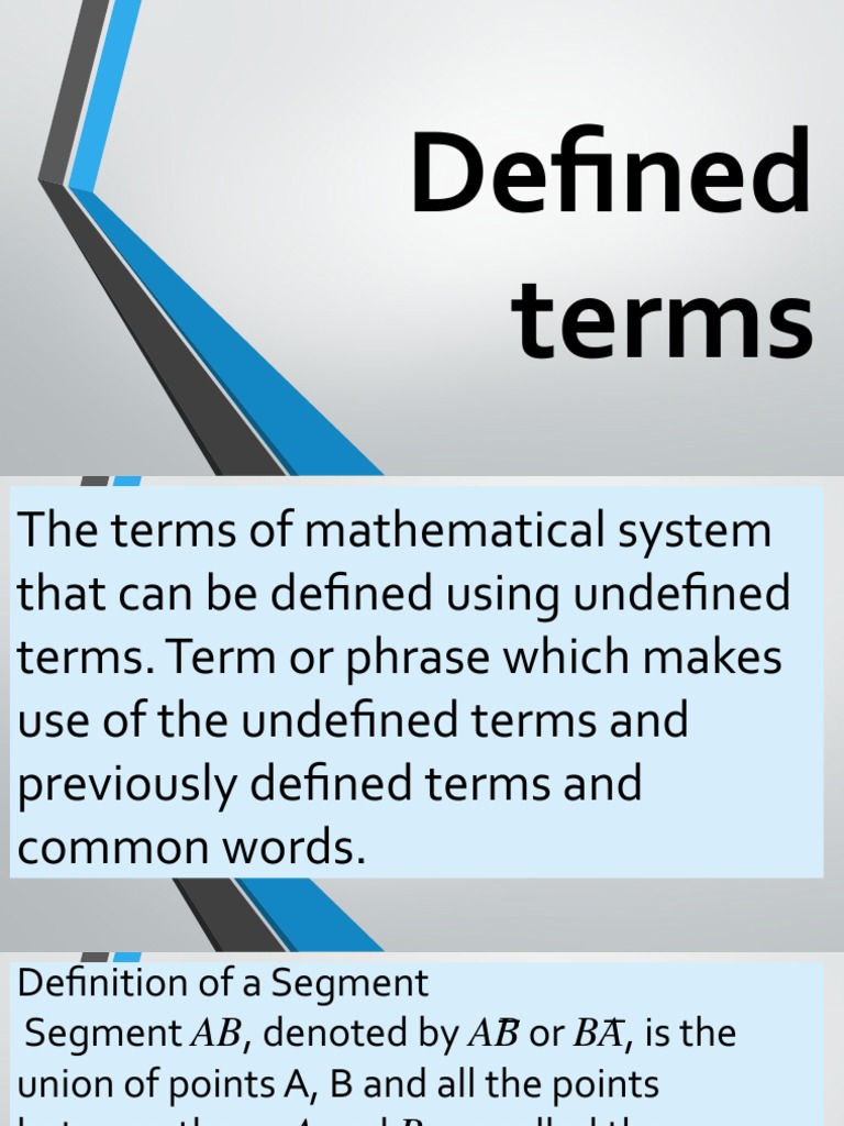 Defined Terms | PDF | Axiom | Line (Geometry)