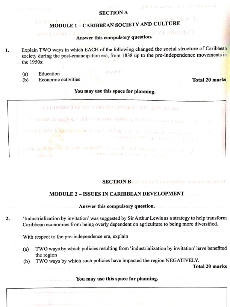 Caribbean Studies P2 2022 | PDF