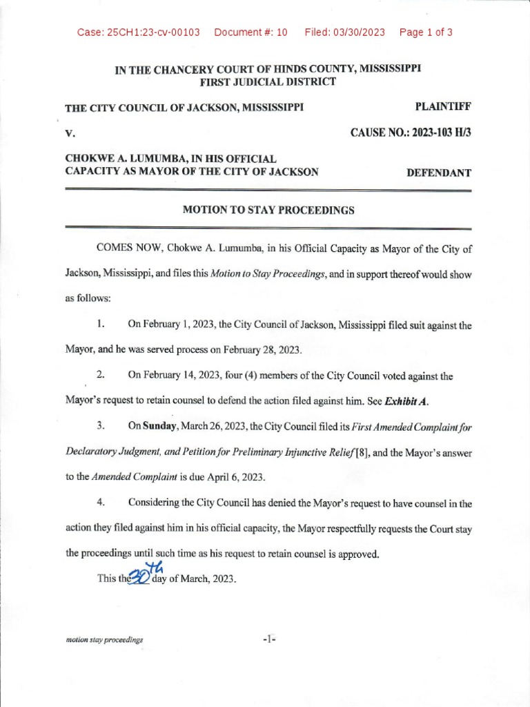 Motion To Stay | PDF