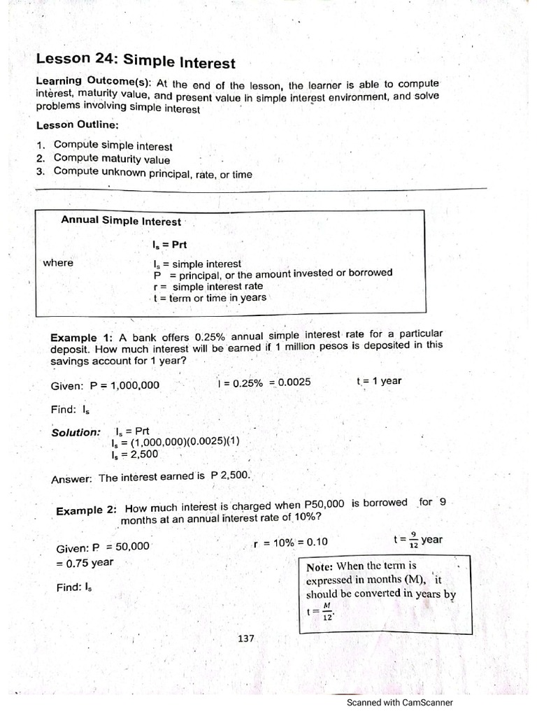 Simple Interest | PDF