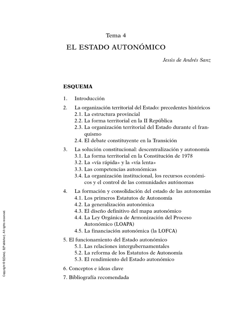 (4 - El Estado Autonómico) | PDF | España | Política de españa