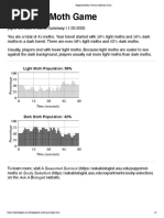 Peppered Moths Natural Selection Game | PDF