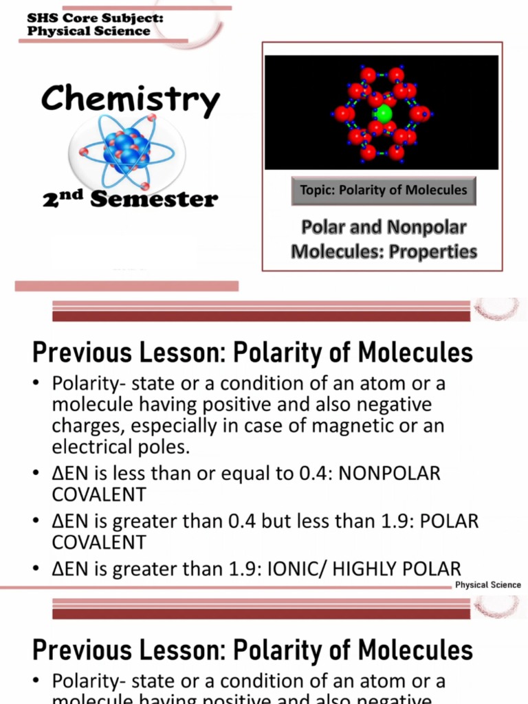 Properties of Polar and Nonpolar Molecules | PDF