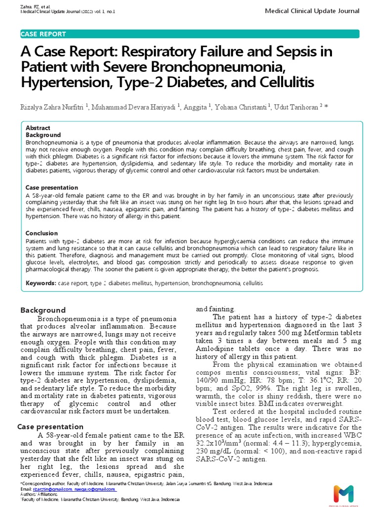 Case Report MCU Journal - IPD 23 Januari 2023 | PDF | Pneumonia | Sepsis