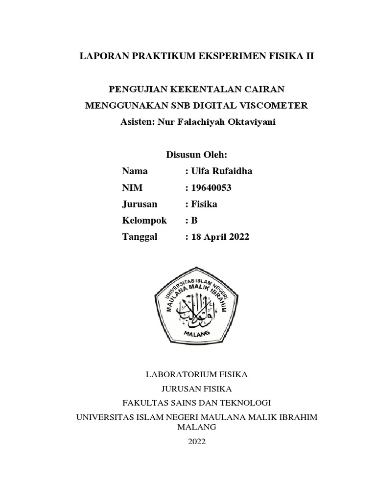 EKSPERIMEN VISKOMETRI | PDF