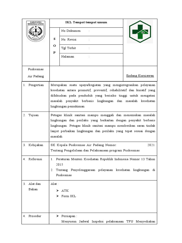 SOP IKL Tempat Tempat Umum | PDF | Pengembangan Diri | Kesehatan Holistik