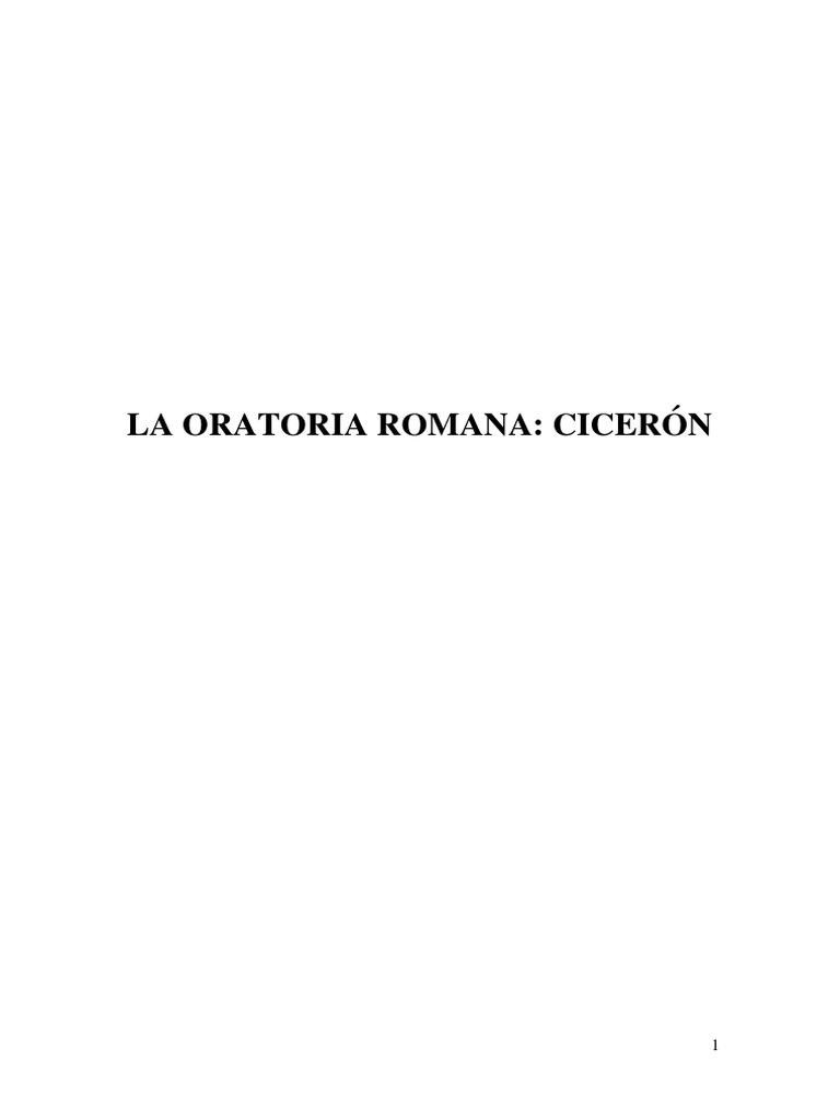Oratoria Romana: Influencia de Cicerón | PDF
