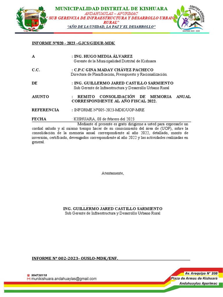 INFORMES | PDF | Infraestructura | Economias