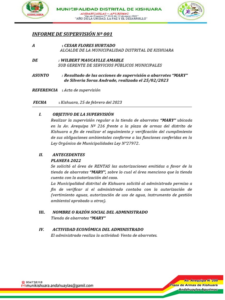 Informe de Supervisión #001 Medio Ambiente | PDF | Gobierno