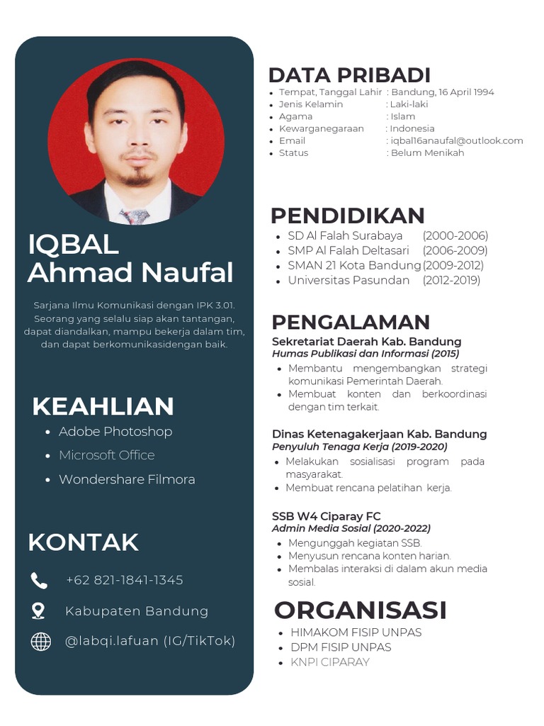 Cv-Iqbal Ahmad Naufal | PDF