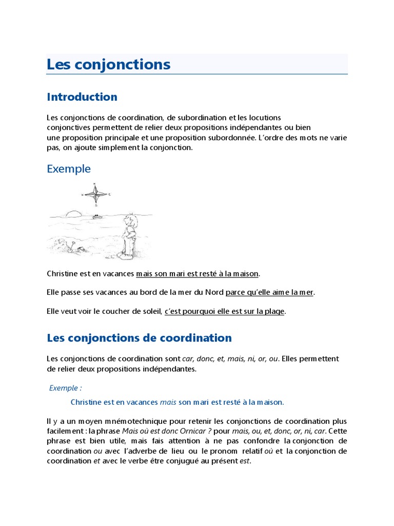 Grammaire - Les Conjonctions | PDF | Clause | Morphologie linguistique
