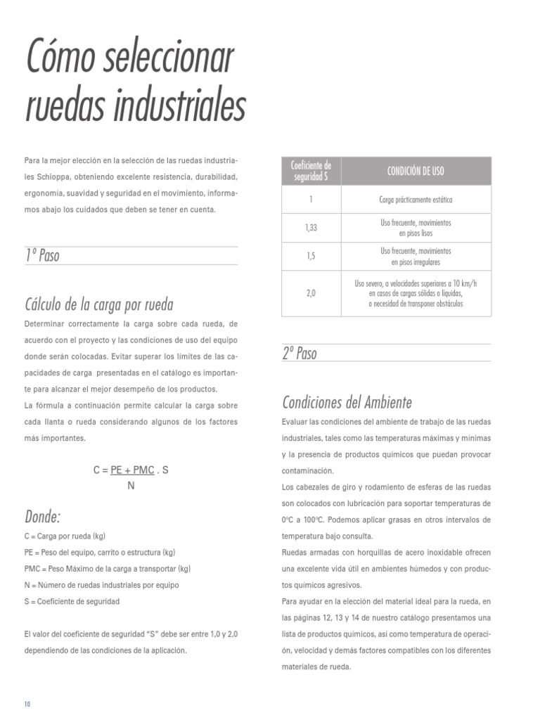 Guía para seleccionar ruedas industriales | PDF | Descarga ...