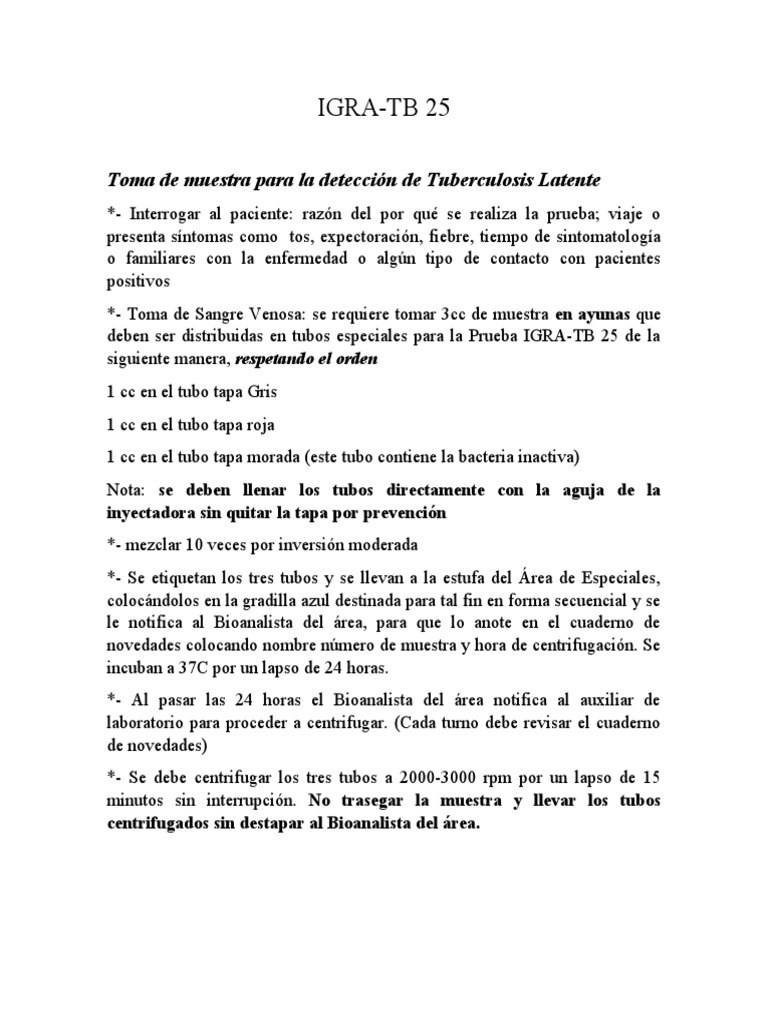 IGRA - Tuberculosis | Descargar gratis PDF | Medicina | Causas de la muerte